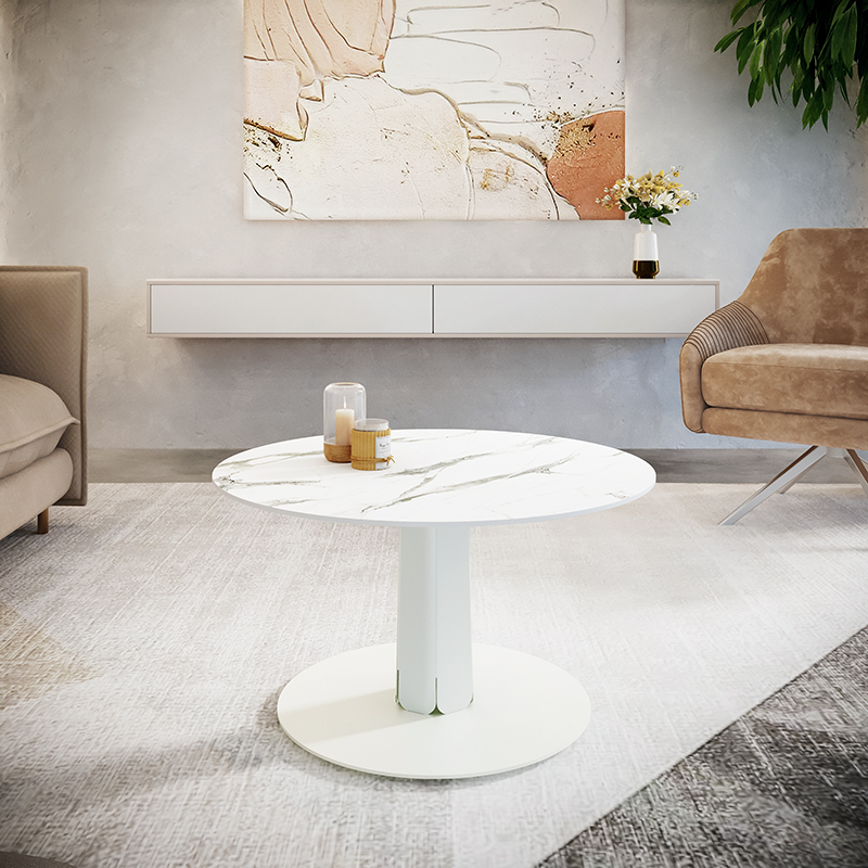 Table basse ronde acier Jade - Déco-Gem